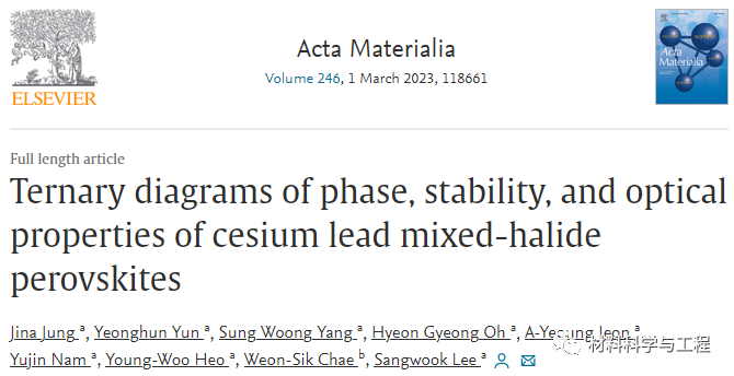 《Acta Materialia》：铯铅混合卤化物钙钛矿相、稳定性和光学性质的三元图 - 知乎