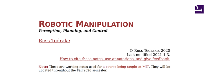 【资源分享】MIT机器人操作教程与代码分享 - 知乎