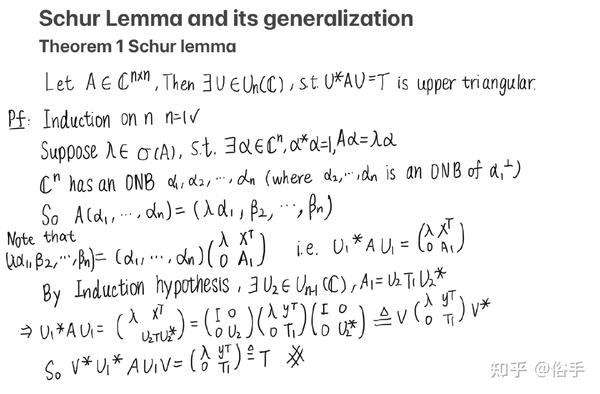 SJTU高代笔记 Schur Lemma and its generalization on R - 知乎