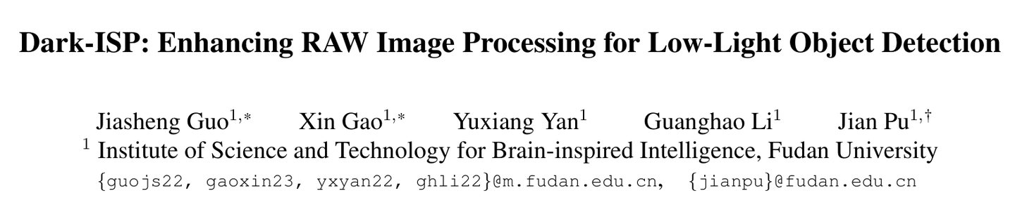 ICCV 2025 | 告别黑暗中的“盲视”：Dark-ISP让RAW图像在微光检测中大放异彩 - 知乎