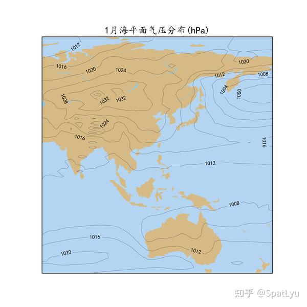 绘制等值线地图——以气压等压线为例(Python版） - 知乎