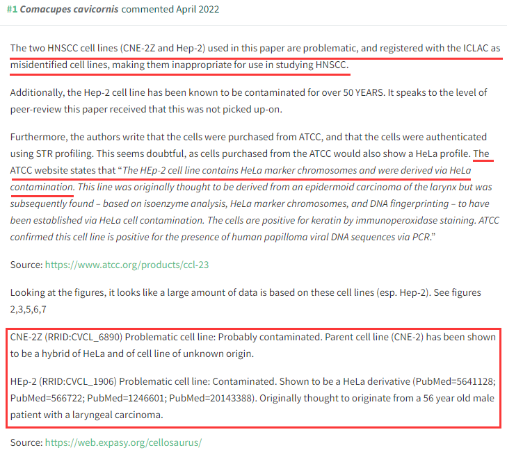 当心被撤稿！多篇SCI文章因细胞污染在Pubpeer被质疑！ - 知乎