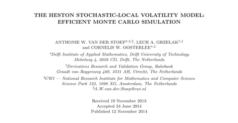 阅读札记 | The Heston Stochastic-Local Volatility Model（模型复现篇） - 知乎