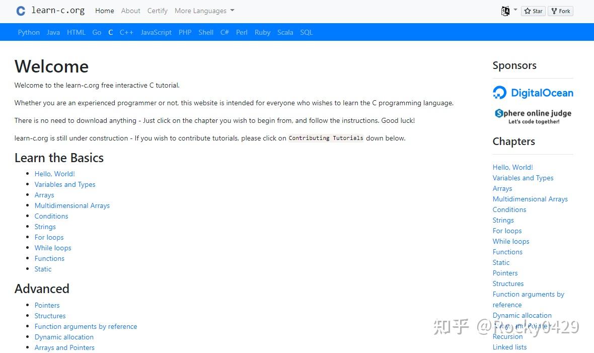 新手学习C语言常去的8个网站！ - 知乎