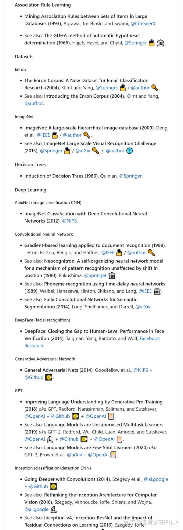 深度学习/机器学习技术发展核心算法、策略、数据集及框架整理分享 - 知乎