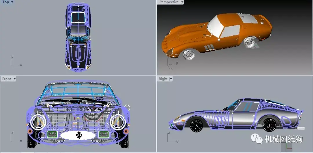 【汽车轿车】法拉利 Ferrari 250 Gto 跑车3d图纸(rhino犀牛版) 3dm格式 知乎