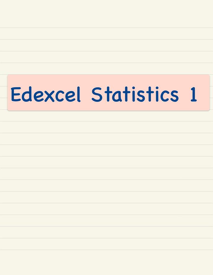 AL Edexcel S1 总结笔记（上集） - 知乎