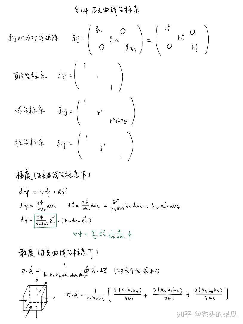 数学物理方法笔记(1)——曲线坐标系 - 知乎