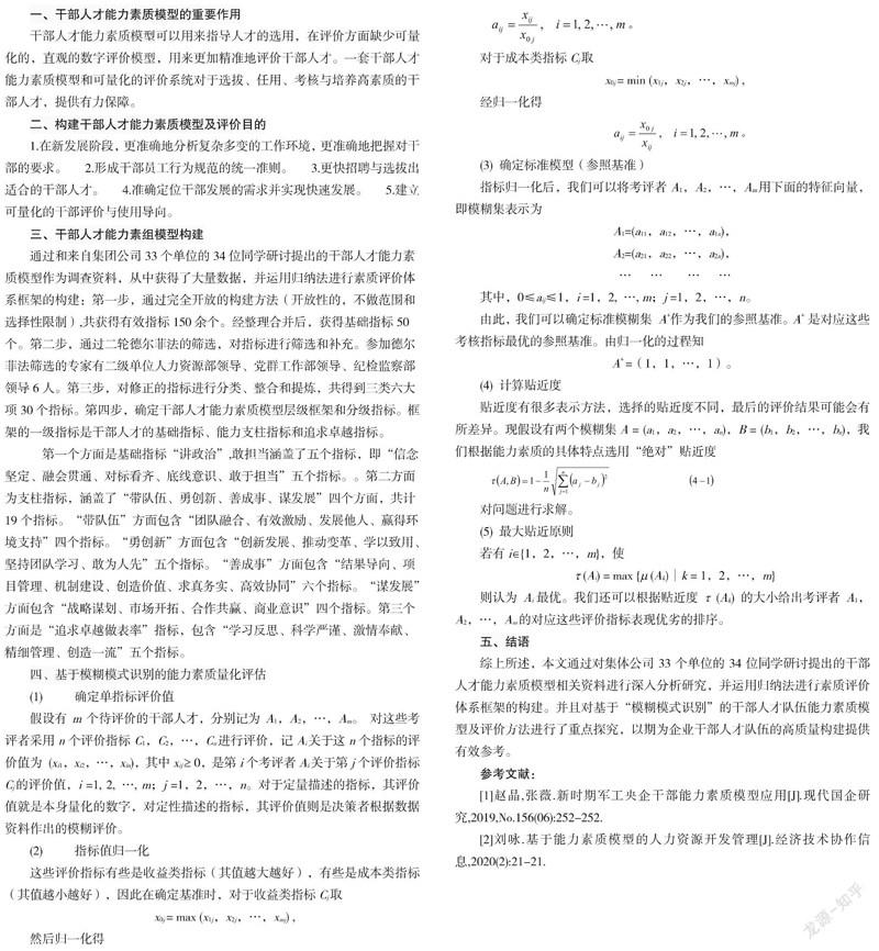 知乎盐选 基于「模煳模式识别」的干部人才队伍能力素质模型及评价方法