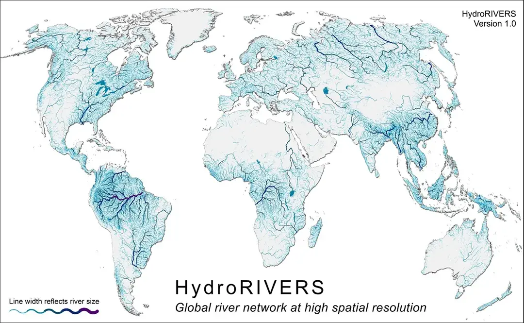 3.53GB全球河流矢量数据HydroRIVERS - 知乎