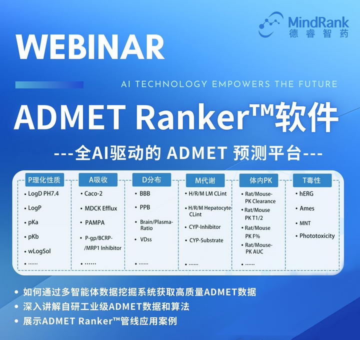 直播回顾 | 德睿智药自研ADMET Ranker™软件：AI驱动精准ADMET预测 - 知乎