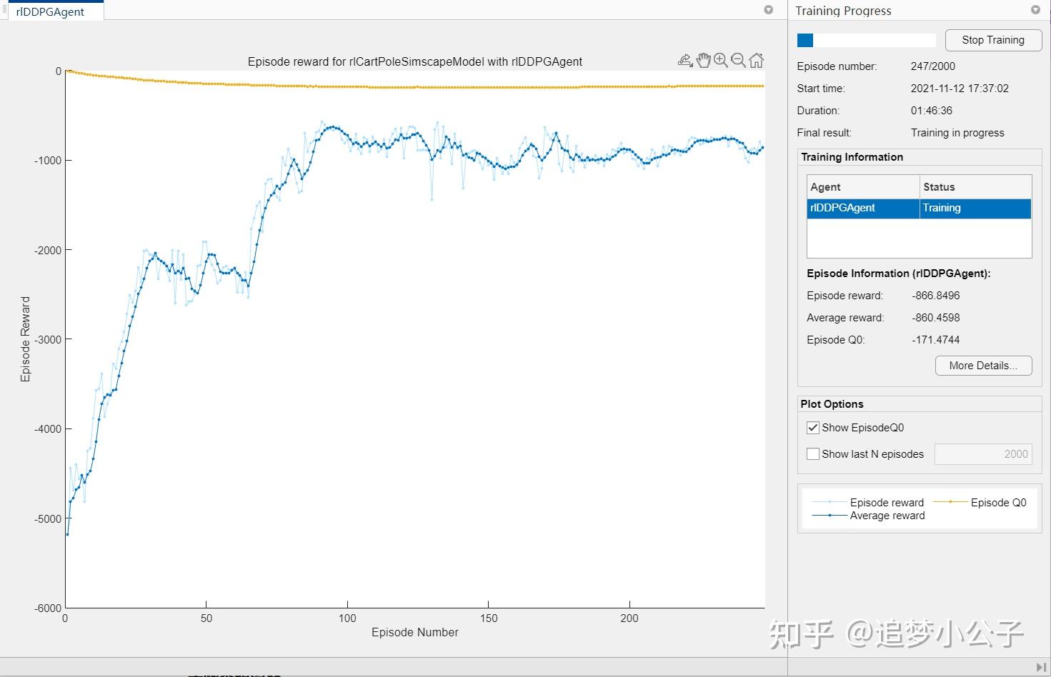 基于强化学习的DDPG方法训练车载倒立摆系统（MATLAB） - 知乎