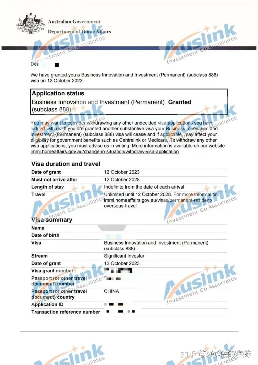 【成功案例】恭喜188A客户ZHAO先生一家澳洲888A签证下签！ - 知乎