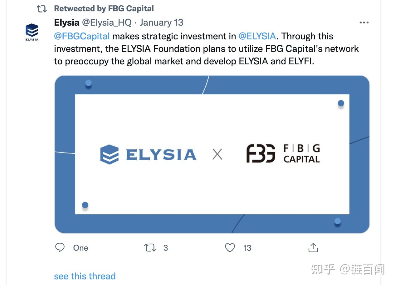 ELYSIA获得FBG Capital 100万美元投资 - 知乎
