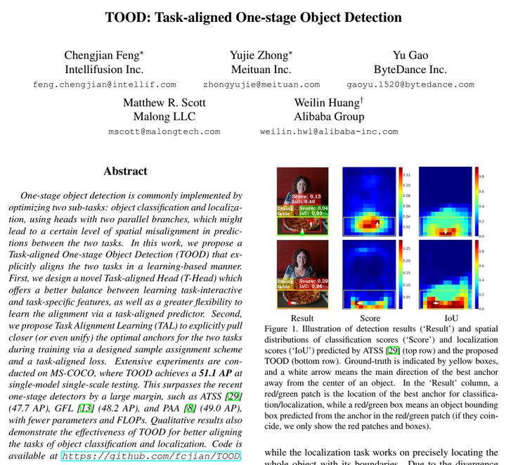 [论文解读]51.1AP，TOOD: Task-aligned One-stage Object Detection - 知乎