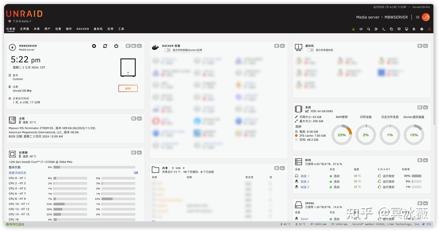 更强的ZFS文件系统已来——UNraid 7.0更新体验 - 知乎