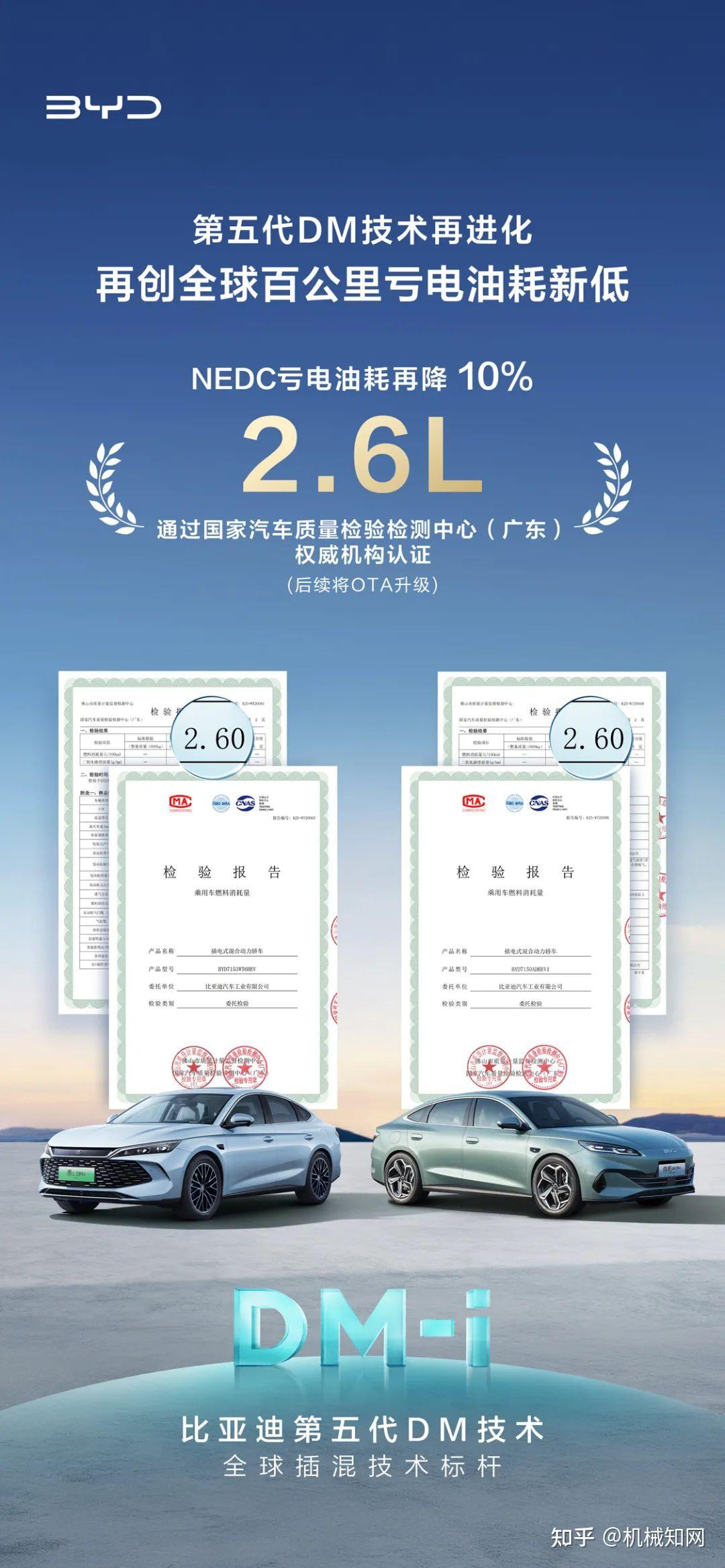 比亚迪第五代DM技术再进化，亏电油耗刷新至2.6L - 知乎