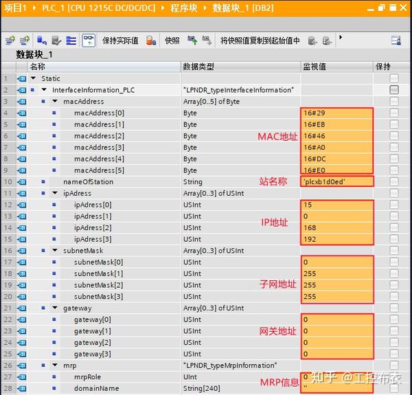 通过 PROFINET 数据记录库读取 S7-1200 的 IP 地址、MAC 地址及 MRP 环状态 - 知乎