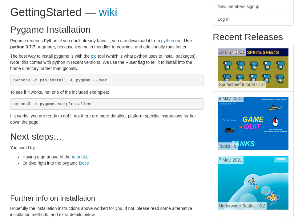 酷站推荐 - pygame.org - pygame 2