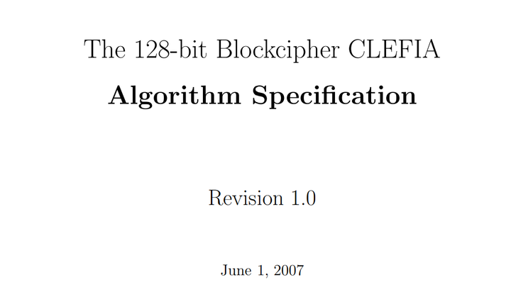 128bit分组加密算法CLEFIA - 知乎