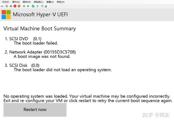 Hyper-V创建Windows虚拟机卡在Press any key to boot from CD or DVD… - 知乎