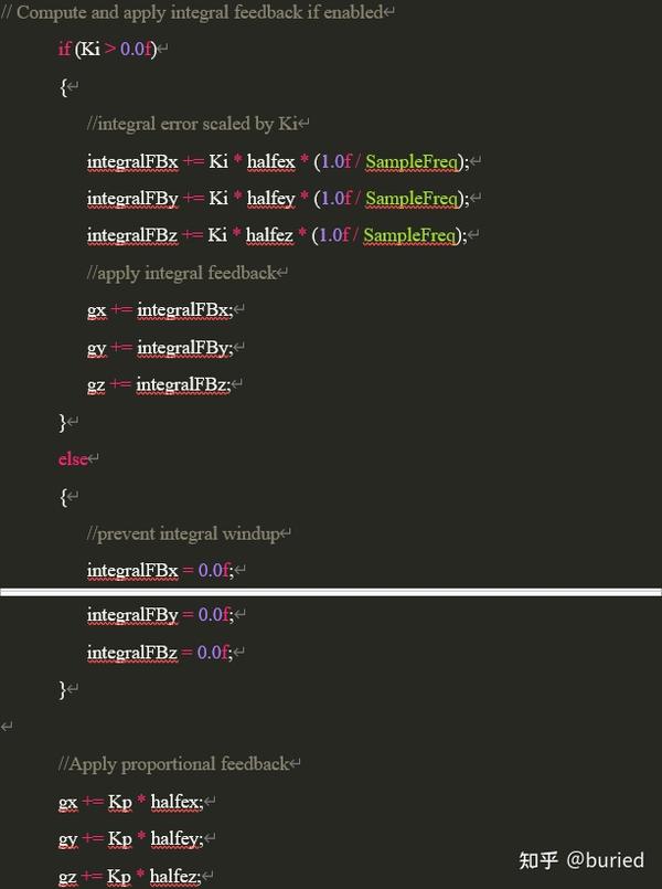 Mahony互补滤波算法及PI参数调节 - 知乎