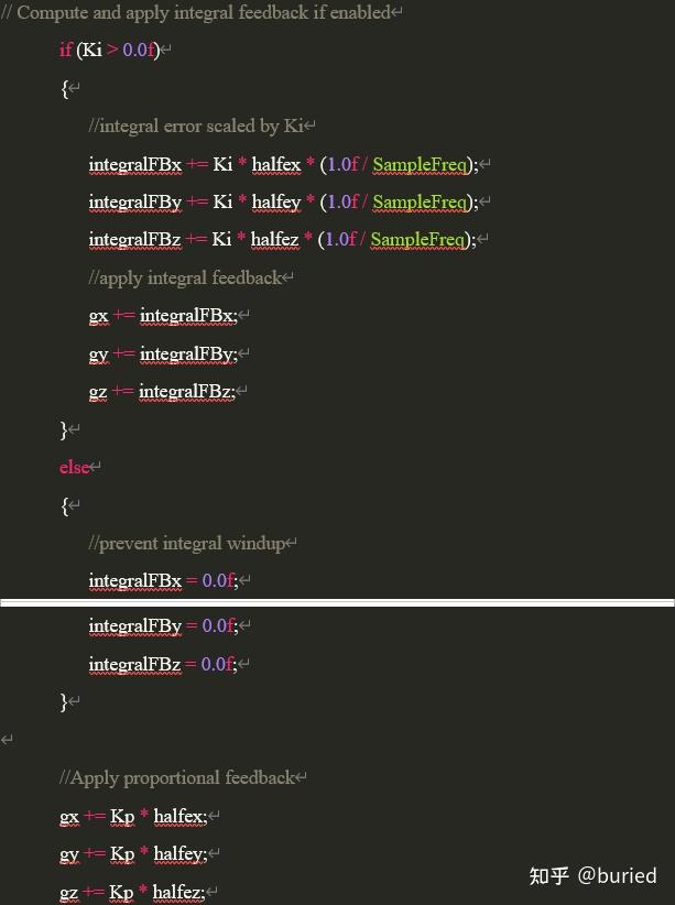Mahony互补滤波算法及PI参数调节 - 知乎