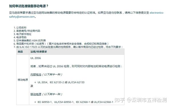 亚马逊移动电源UL2056/UL2054认证安全标准 - 知乎