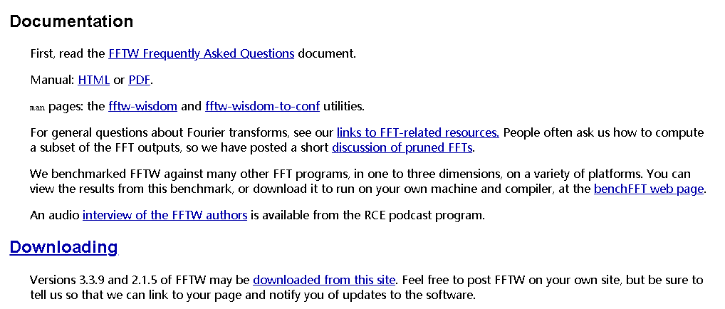 酷站推荐 - fftw.org - FFTW | 快速傅里叶变换