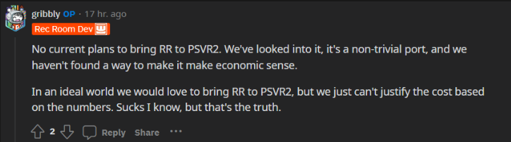 Rec Room目前没有计划移植到PSVR2头显 - 知乎