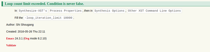 ISE Loop count limit exceeded. Condition is never false. - 知乎