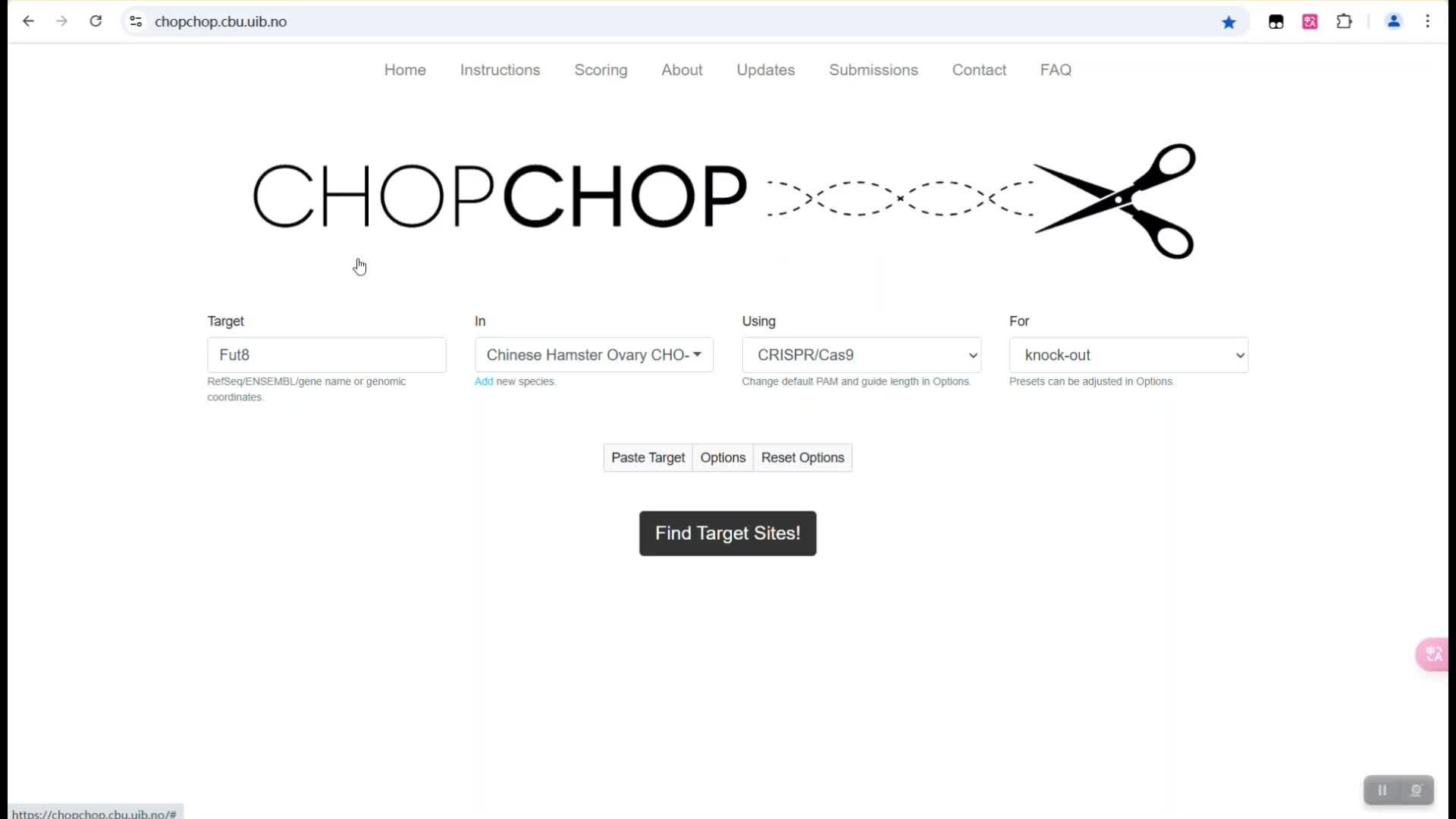 Crispr guide RNA设计——CHOPCHOP使用指南 - 知乎