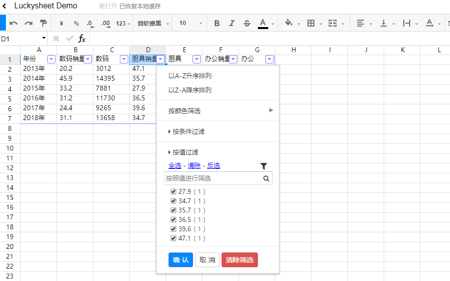 又发现一款纯js开源电子表格Luckysheet - 知乎