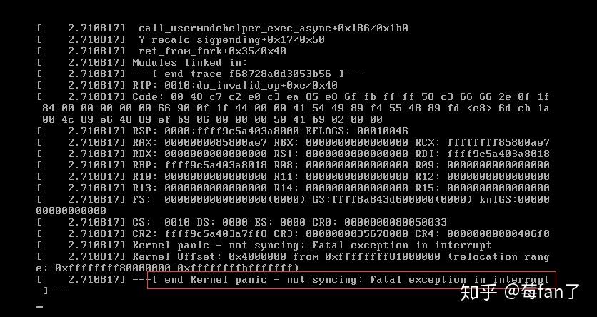 panic-not syncing fatal exception in interrupt - 知乎