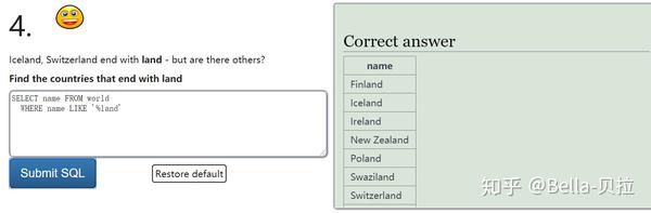 sqlzoo练习2（含答案）：SELECT names (like) - 知乎