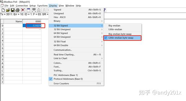 modbuspoll读取的数据值大小端表示方式 - 知乎