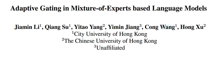 ARXIV | 2023 Adaptive Gating in Mixture-of-Experts based Language Models - 知乎