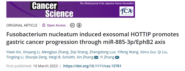 Cancer Sci| 山东大学齐鲁医院张欣/张义：具核梭杆菌诱导的外泌体HOTTIP促进胃癌进展 - 知乎