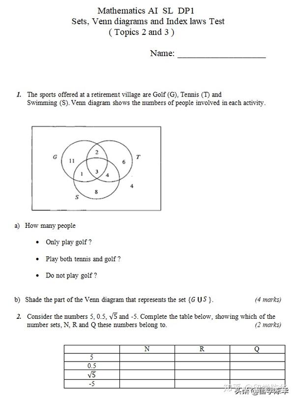 IB DP1 数学AI SL考试样题一览 - 知乎