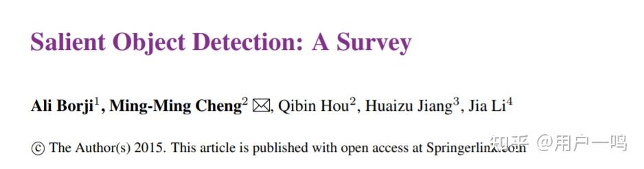 Salient Object Detection - 知乎