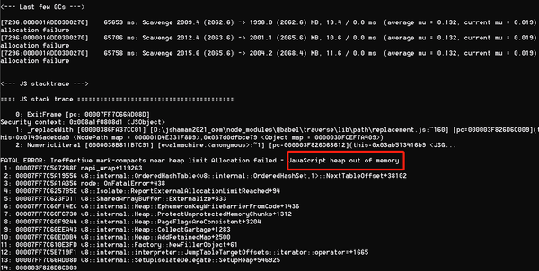 Nodejs堆溢出？原因是默认设限了内存上限。解除封印！ 知乎