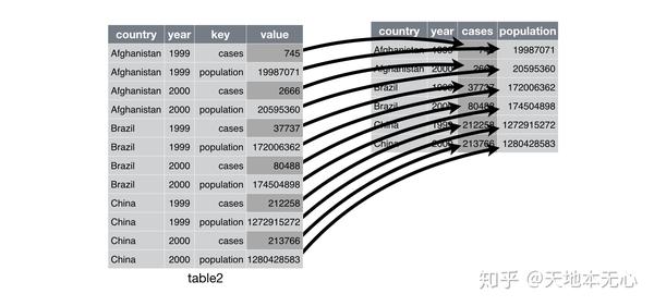 R数据科学 数据清洗透视-2 相关函数 pivot_longer(), pivot_wider() - 知乎