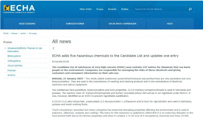 SVHC候选物质清单更新至247项，如何办理？ - 知乎