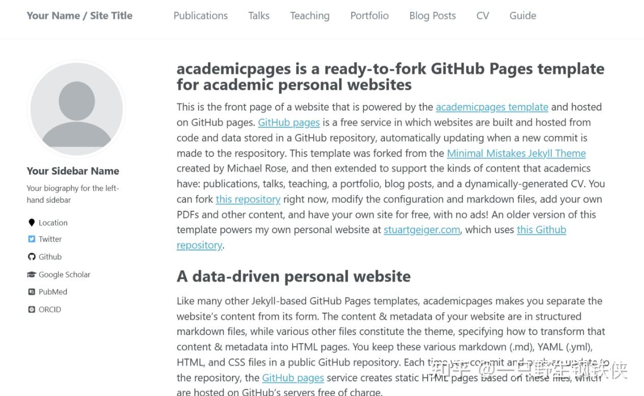 使用github.io制作你的个人学术主页 - 知乎