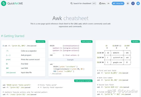 Unix Linux 中常用的 Awk 基础命令示例 知乎