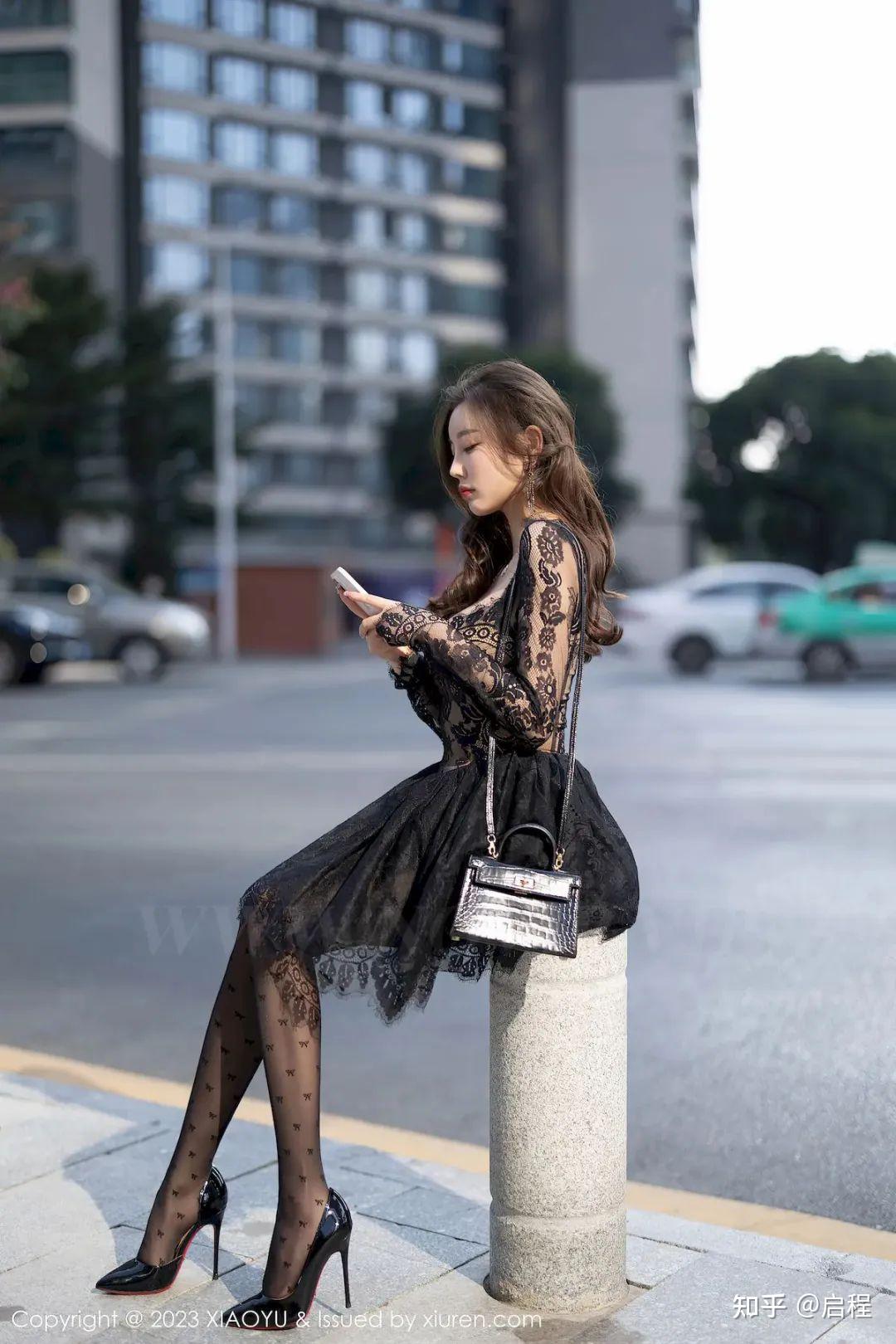 [性感] 女神杨晨晨Yome黑丝蕾丝连衣短裙丰腴身材写真 - 知乎