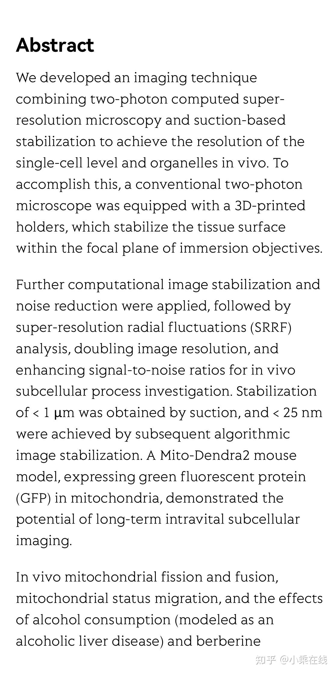 Multiphoton intravital microscopy in small animals of long-term ...