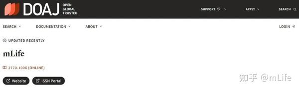 快讯 | mLife被DOAJ数据库收录！ - 知乎