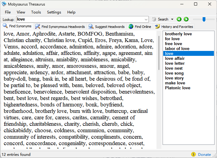 Mobysaurus Thesaurus for WINDOWS 一款小巧的同义词词典 - 知乎