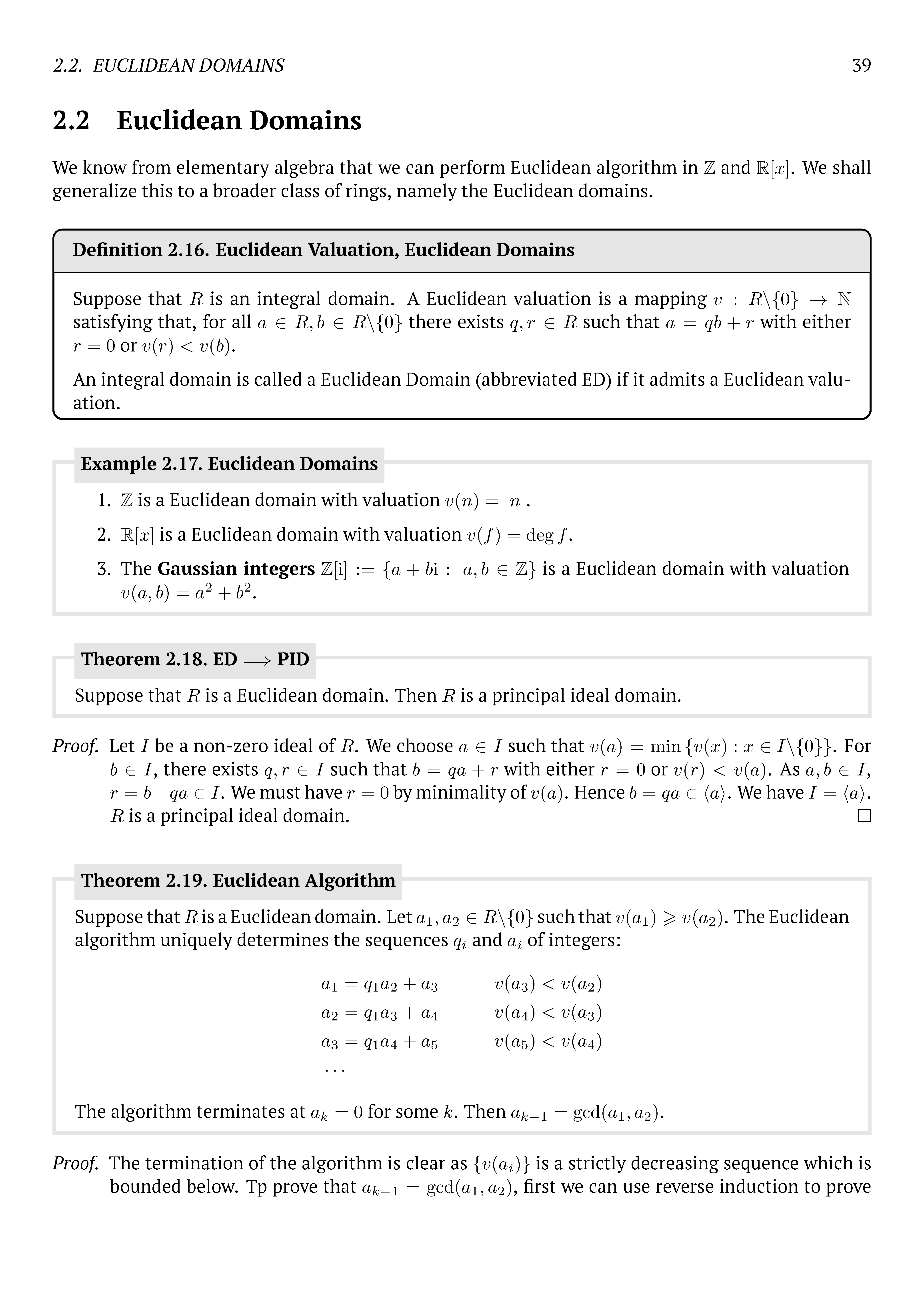 抽象代数(2-2)：Euclid整环，Euclid算法，Dedekind-Hasse赋值 - 知乎
